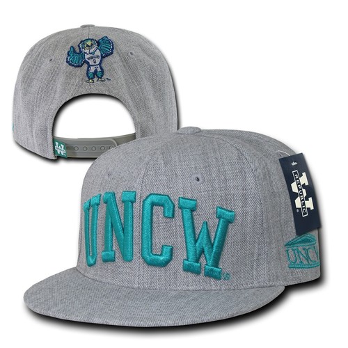 Gray UNCW UNC Wilmington Seahawks NCAA Flat Bill Snapback Baseball Ball ...