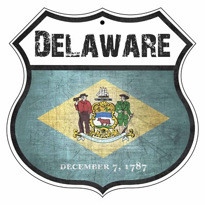Delaware Country Flag Roads Walls, Garage Décor Gift Shield Aluminum ...