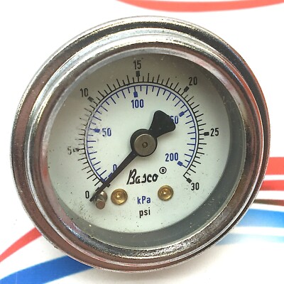 BASCO KV404 STEEL-CASED PRESSURE GAUGE 0-30PSI, 1.5”, CBM | eBay