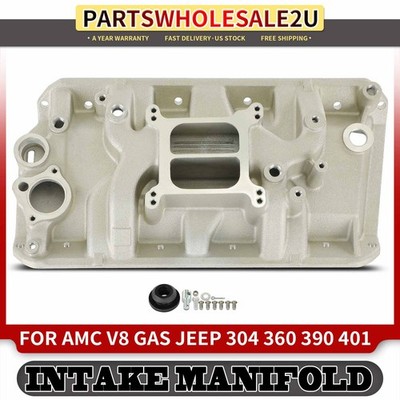 Aluminum Dual Plane 4 Barrel Intake Manifold for AMC V8 GAS 304 390 360 ...