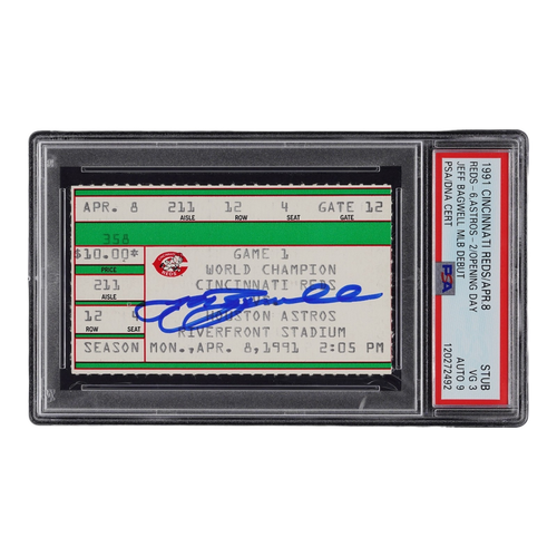 JEFF BAGWELL SIGNED 1991 HOUSTON ASTROS MLB DEBUT GAME TICKET STUB PSA ...