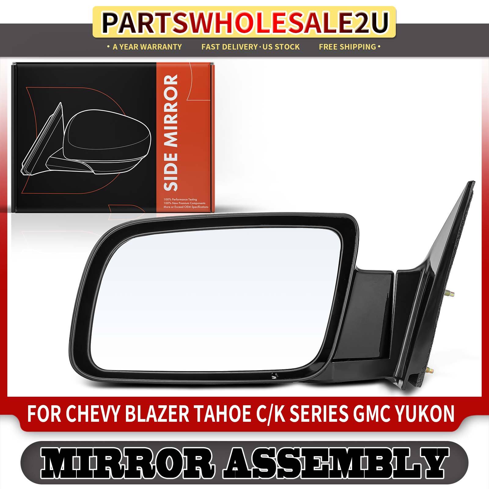 Left Side Black Manual Mirror for Chevrolet Blazer C1500 Pickup GMC ...