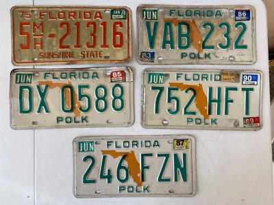 1978-1990 (LOT OF 5) Florida License Plates Polk County | eBay