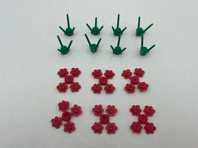 LEGO® Legoland Zubehör Pflanzen 8 STK Blumen rot 3742sprue & 3741 NEU ...