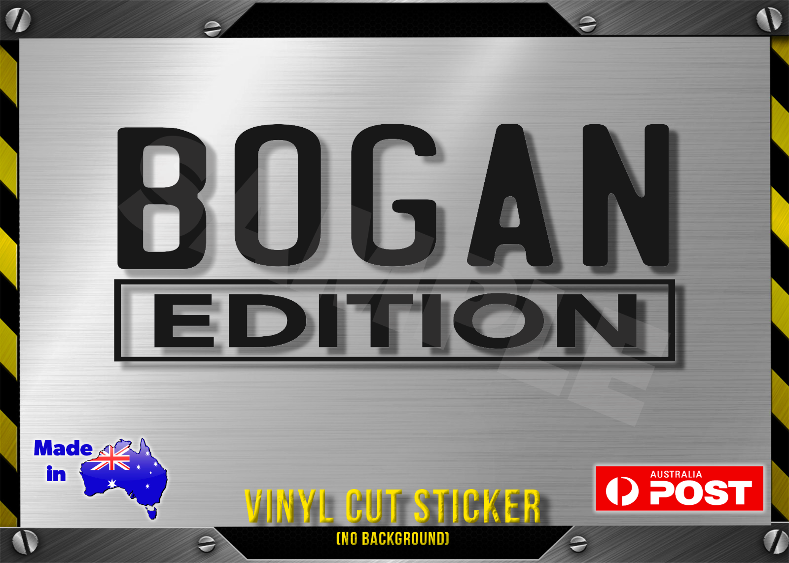BOGAN Edition Car Decal Matte BLACK 150mm V2 No. Plate Font FREE POST ...