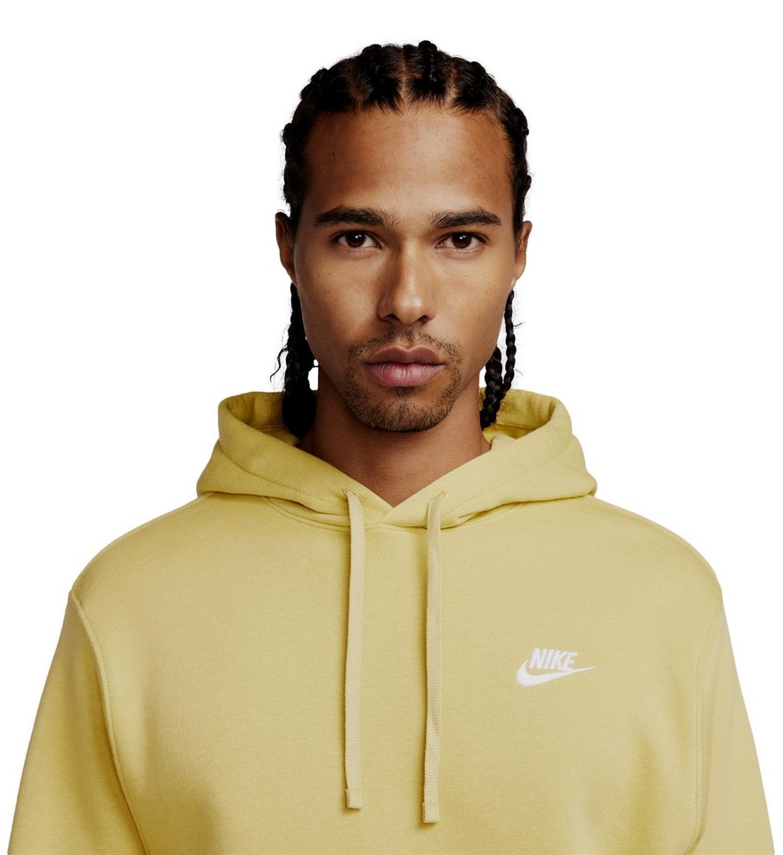 Nike Sportswear Men's Club Fleece Pullover Hoodie (Buff Gold/White ...