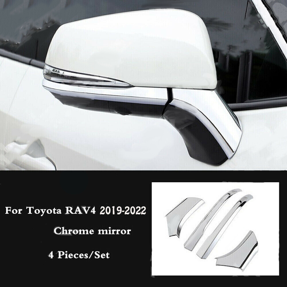 For Toyota RAV4 2019-2023 Chrome Side Rear View Mirror Pillar Molding ...