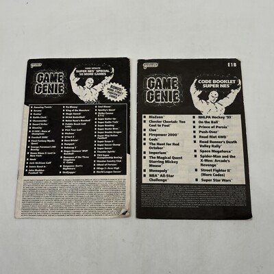 Super Nintendo Two (2) Game Genie Snes Code Books Only! | eBay