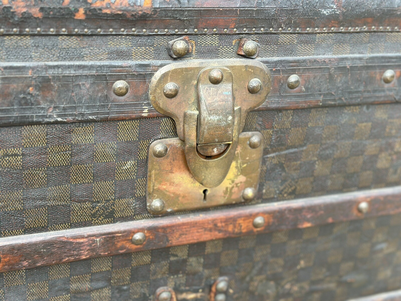 Louis Vuitton Large Steamer Trunk With Trays Damier Canvas Antique ...