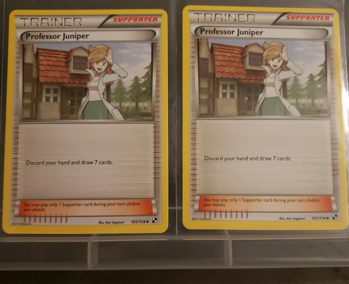 2x Pokemon Trainer Card Black & White Set 101/114 PROFESSOR JUNIPER ...