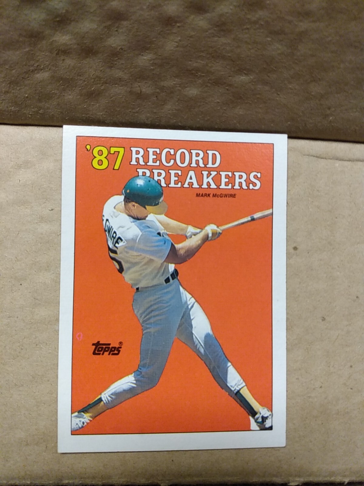1988 Topps Baseball Error Card Mark McGwire 87 Record Breakers #3 ...