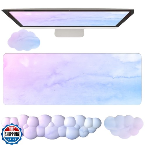 Cloud Mouse Pad and Keyboard Wrist Rest 4PCS Extended Large Desk Mat ...