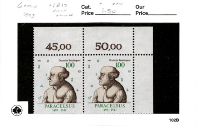 Germany, Postage Stamp, #1817 Pair Mint NH, 1993 Paracelsus (AB) | eBay