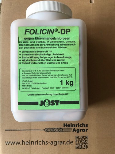 Folicin DP 1 kg DTPA-Chelat mit 6 % Fe Eisendünger Eisenmangel Chlorose ...