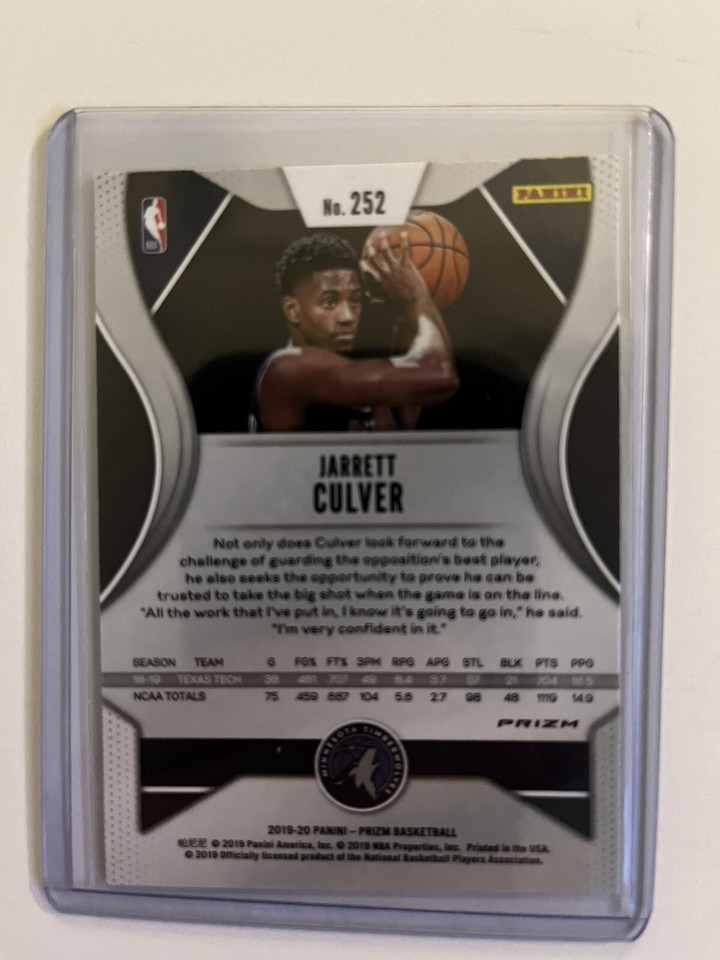 2019-20 Panini Prizm Jarrett Culver Rookie Silver #252 | eBay
