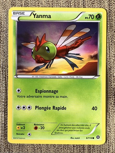 Carte Pokemon Yanma pv 70 - 6/114 - (2016) | eBay