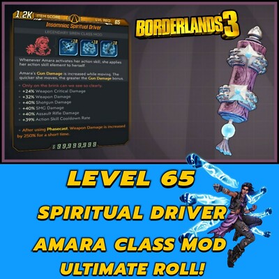 All Platforms Borderlands 3 Modded Spiritual Driver Amara Class Mod ...