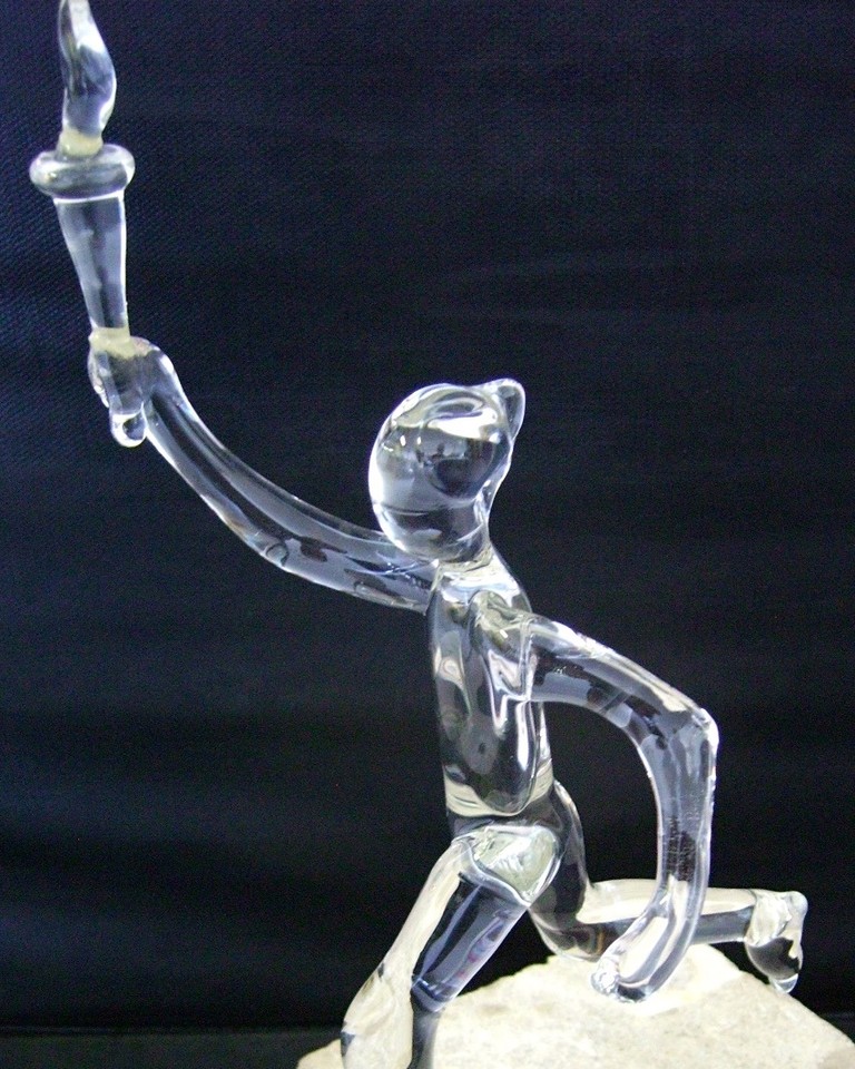 OLYMPIC GAMES CEREMONIES Pass-The-Torch Relay Runner—Lime Stone / Glass ...