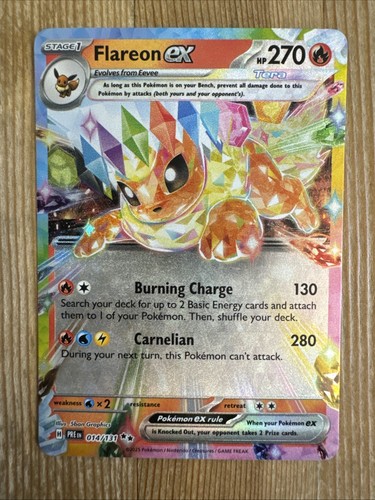 Flareon ex 014/131 Prismatic Evolutions Double Rare NM Pokemon Card | eBay