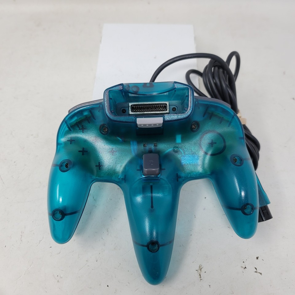 Nintendo 64 Ice Blue Controller OEM N64 Clear Teal Authentic Tested ...