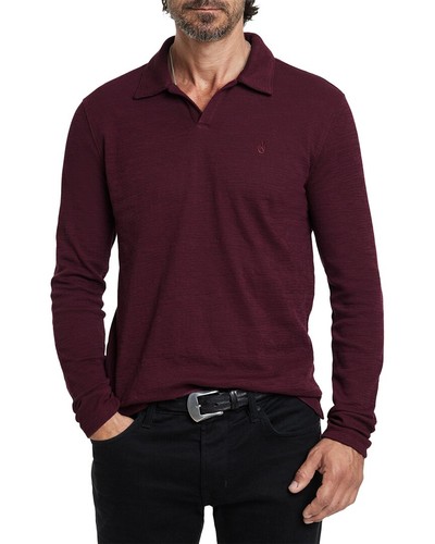 John Varvatos Morris Texture Polo Shirt Men's Red Xl | eBay