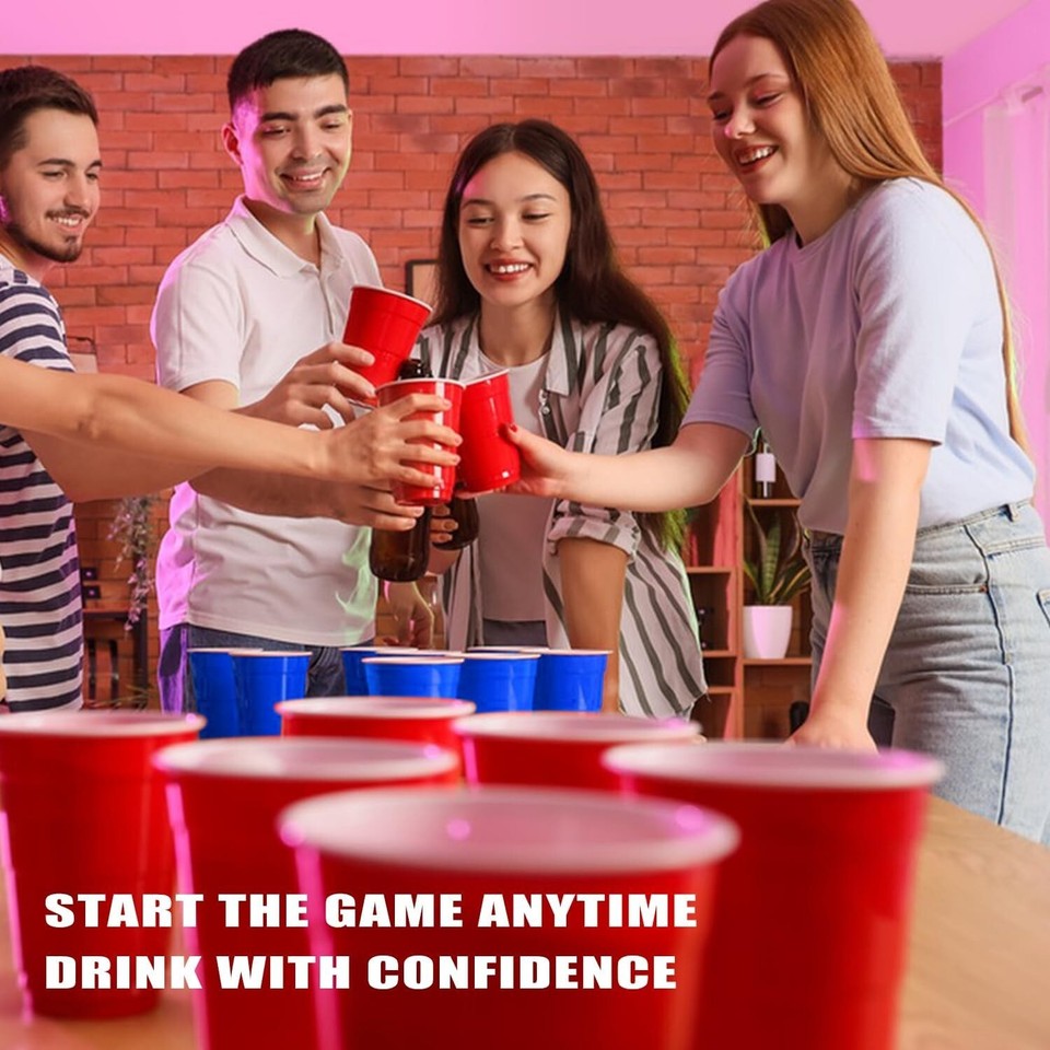 71 × 23in Beer Pong Table Mat, 14 × Beer Pong Balls, 24 × Reusable ...