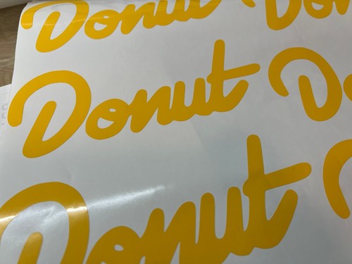 Yellow Donut Vinyl Sticker Decal - car truck window toolbox drift media ...