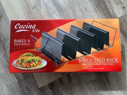 Cucina Vita Baked Taco Rack Bakes 4 Taco Shells Non Stick Surface *NEW ...