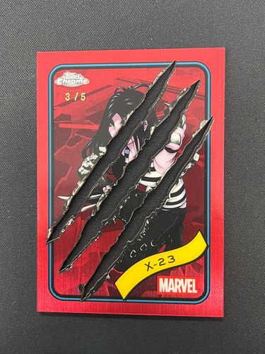 2025 Topps Chrome Marvel Clawed X-23 Red Refractor 3/5 SSP #122 | eBay