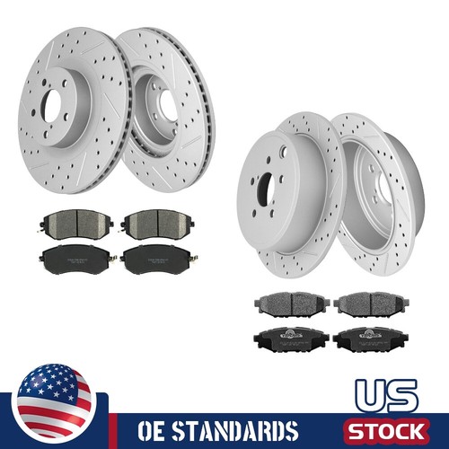 Front Rear Drilled Brake Rotors & Ceramic Pads For Subaru Legacy ...