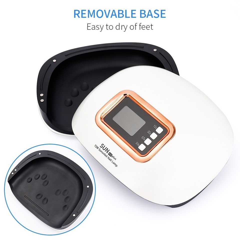 72W UV/LED Sun Light Lamp Manicure Polish Curing LCD Sensor Timer Nail ...