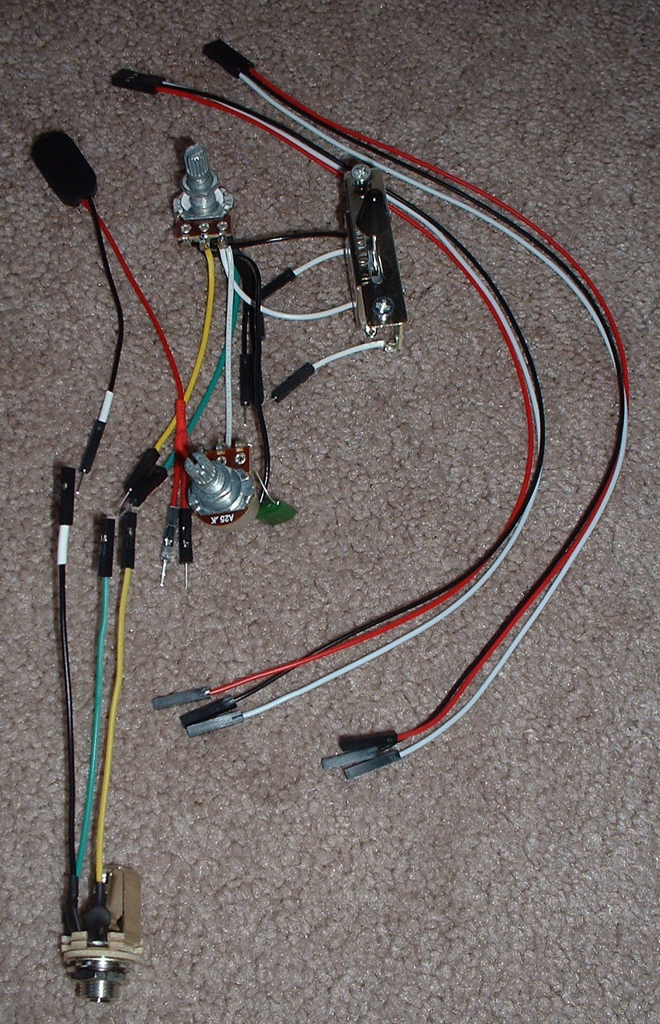 Solderless EZ-INSTALL Wiring KIT for 2 ACTIVE EMG Pickup 1V1T 3-Way ...