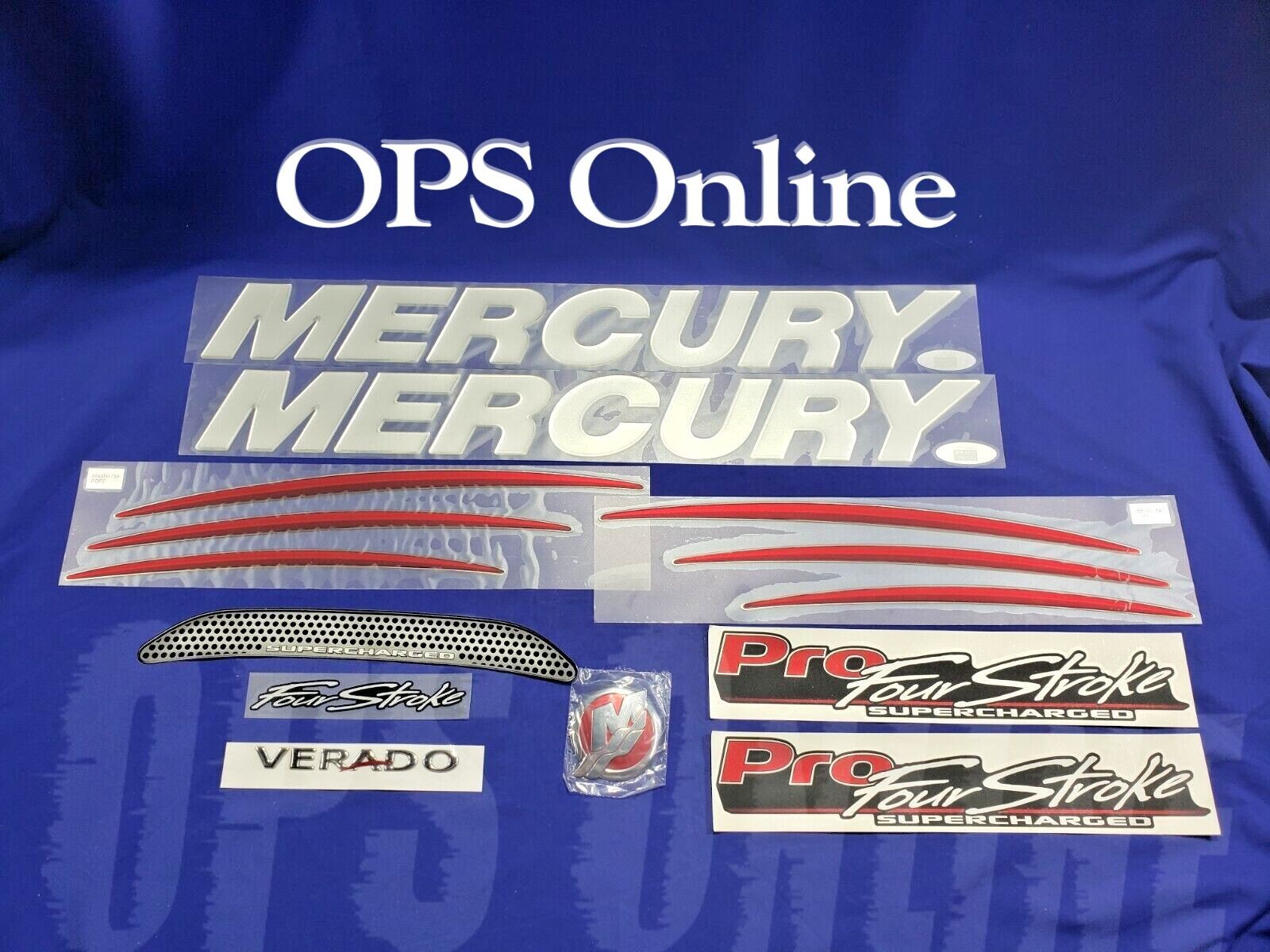 New/ OEM Mercury 200-300 HP Pro Verado Cowling Decal Set # 8M0052110 ...