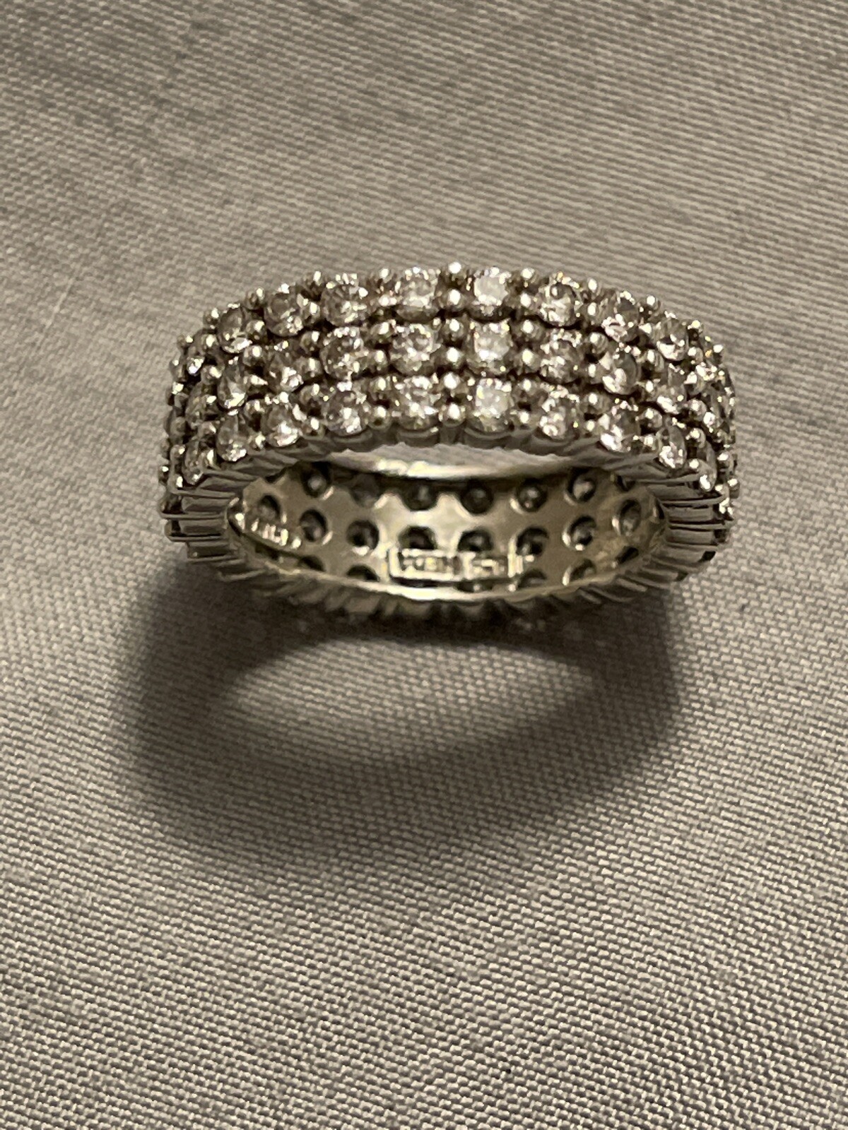 Sterling Silver 925 Meda Ring Size 6, 4.0g With White Zirconias | eBay