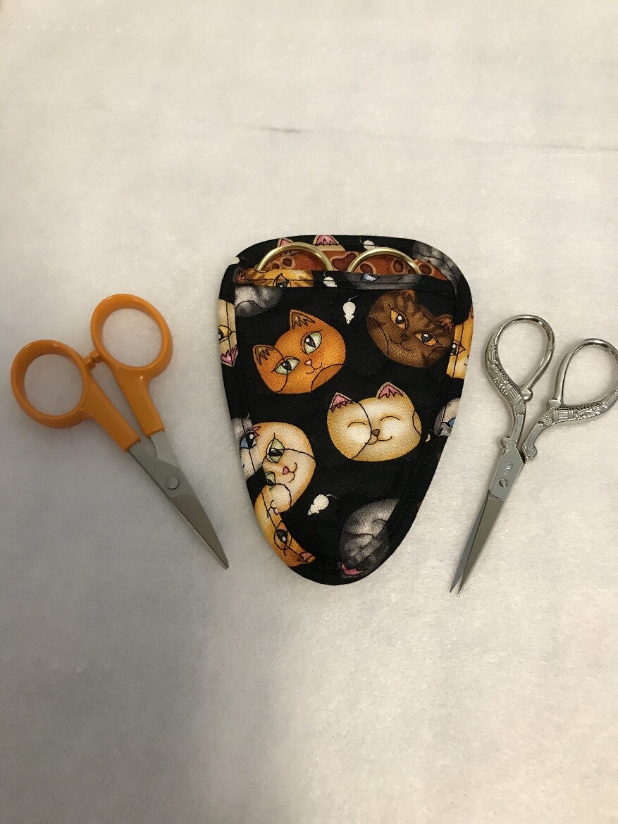 Cute Handmade Cats & Paws on Black Quilted embroidery needlework ...