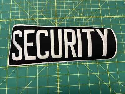 NEW - SECURITY Embroidery Patch 4”x11” Silver On Black | eBay