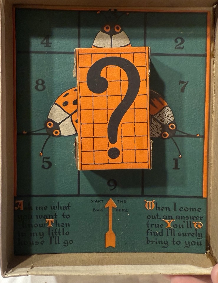Amazing Vintage Tin Lithograph Fortune Telling Game Bug Pop Vintage ...