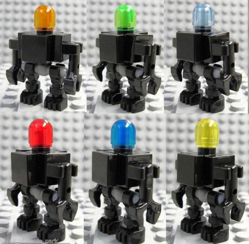 NEW Set/6 Lego MINI ROBOTS w/Red Orange Yellow Green Blue Heads ...