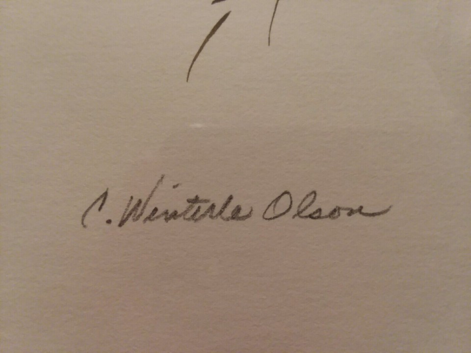 Large framed C. Winterle Olson Watercolor Painting | eBay