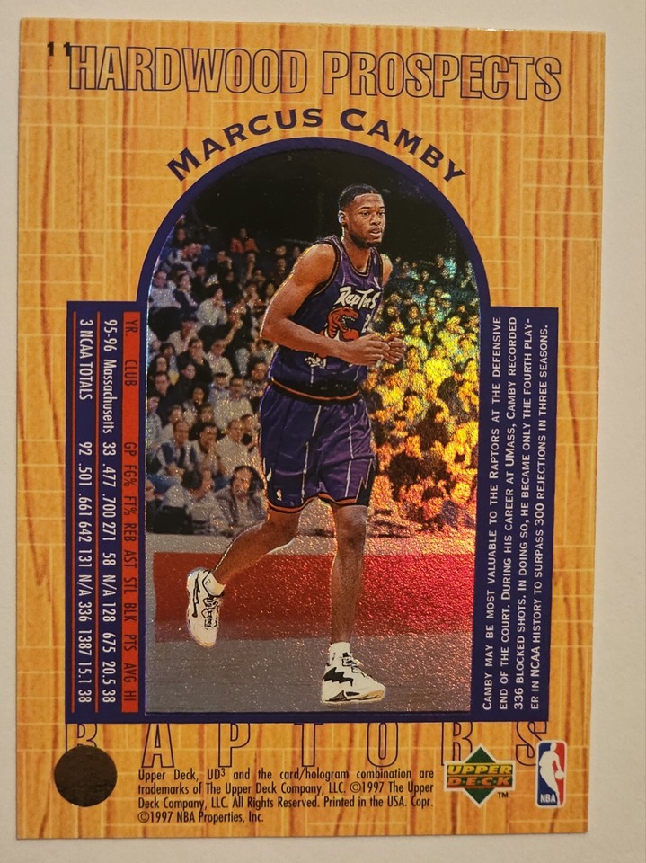 Marcus Camby 1996-97 UD3 Hardwood Prospects #11 Raptors RC Rookie | eBay