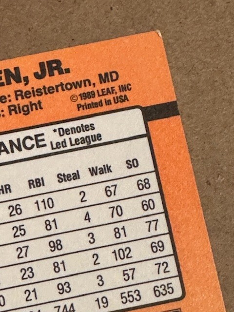 DonRuss 1990 Cal Ripken Jr. MVP # BC-18 No Dot Error Card Rare Find | eBay