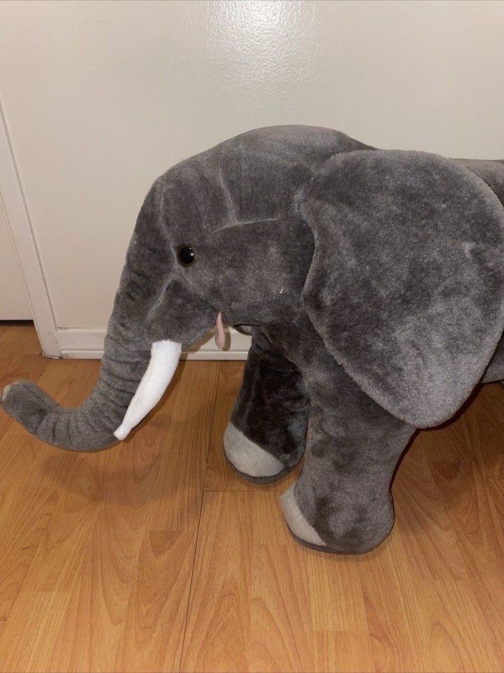 Melissa & Doug 36" Wide & 17" Tall Jumbo Elephant Plush Stuffed Animal ...