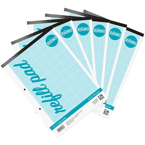 RHINO Graph Paper A4 Pad, 100 Page / 1:5:10mm Ruling, 6 Pack, Grid ...