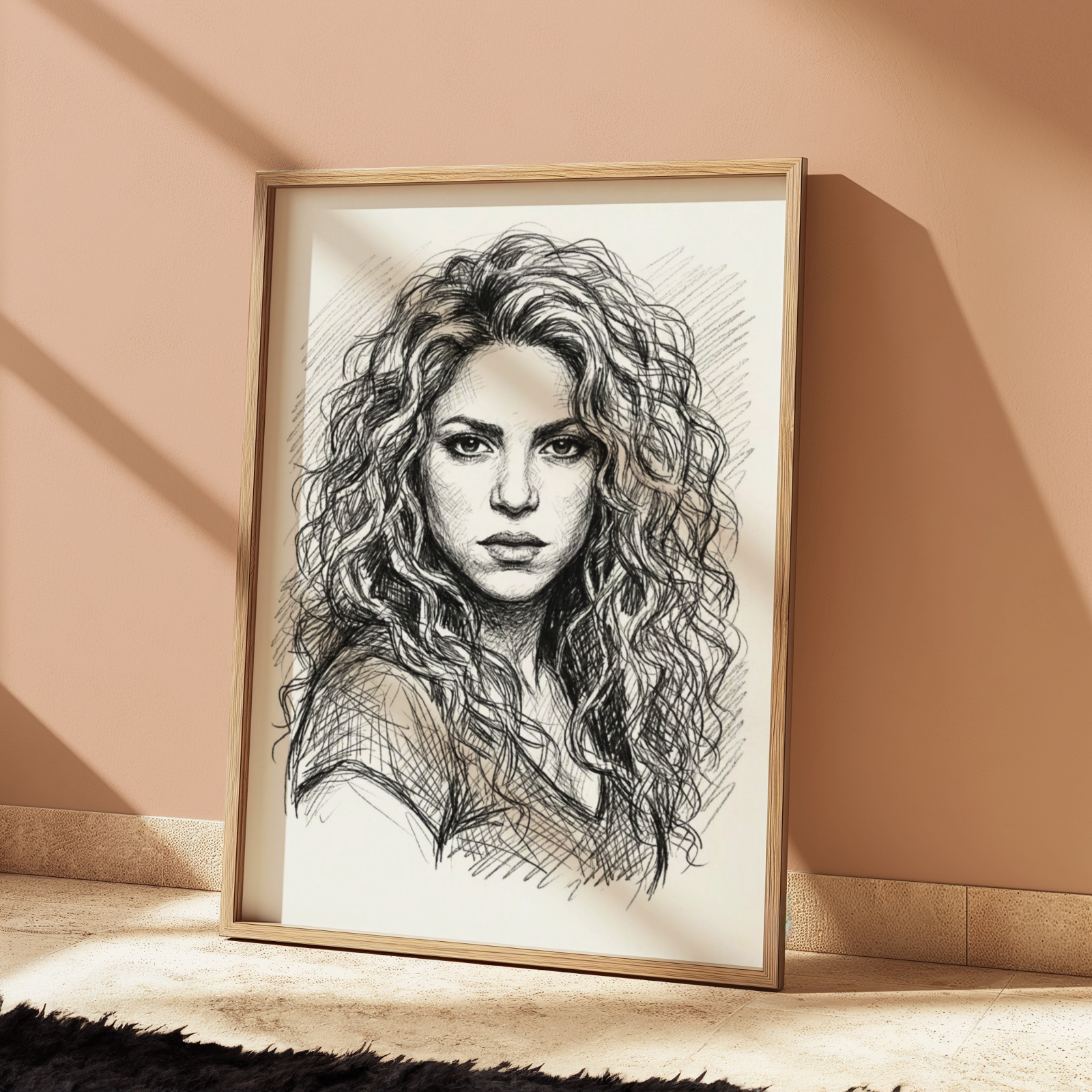 SHAKIRA DRAWING PRINT PORTRAIT SKETCH 8" x 10" SHAKIRA WALL ART HOME ...