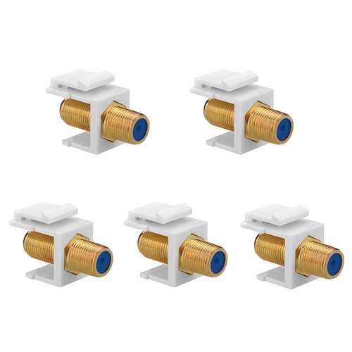 5Pcs RG6 Keystone Jack Coax Insert Wall Plate 3 GHz Gold-Plated, F Type ...