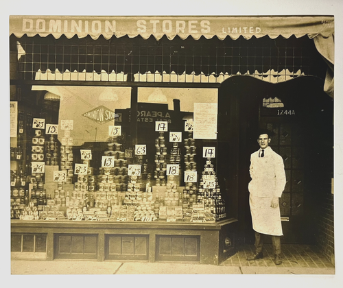 Dominion Grocery Stores Owner Clerk Storefront Cans REPRINT of 1920s ...