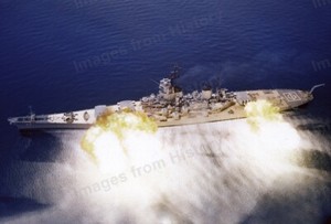 8x10 Print USS New Jersey (BB-62) Iowa-class battleship Firing Cannons ...