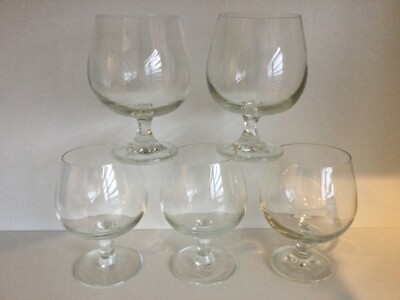 Vintage Set of 5 Small Brandy Balloon Cognac Glass 225ml Capacity each ...