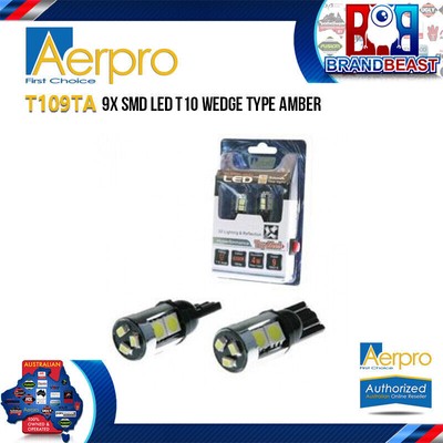 Aerpro T109TA 9X Super SMD LED T10 Wedge Type Globe Amber | eBay