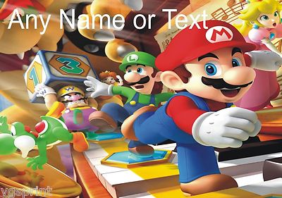 PERSONALISED SUPER MARIO COMPUTER MOUSE MAT 250mm x 190mm 6mm THICK MAT ...